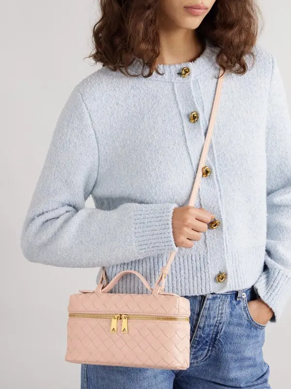 Bottega Veneta Intrecciato Leather Vanity Tote - Pink