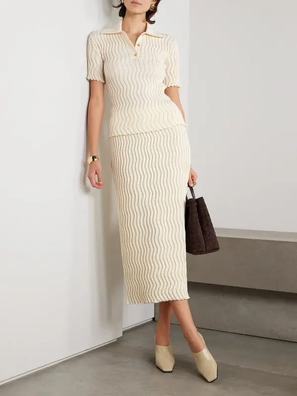 bottega veneta - Bottega Veneta Ribbed Wool Polo Shirt