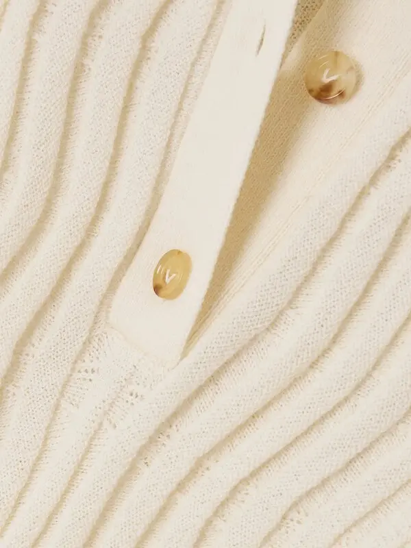 bottega veneta - Bottega Veneta Ribbed Wool Polo Shirt