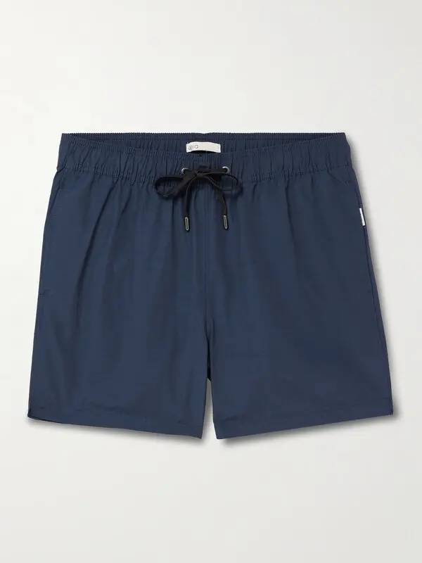 Onia Charles Straight-leg Mid-length Swim Shorts - Blue