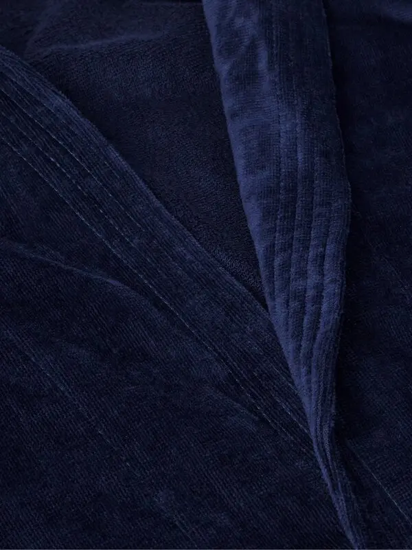 Derek Rose Belted Cotton-terry Robe - Blue