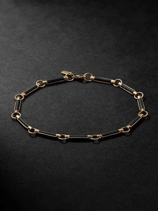 FOUNDRAE Element 18-karat Gold Onyx Chain Bracelet - Black