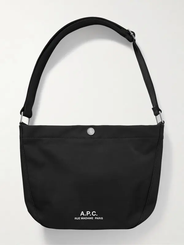 A.p.c. Journal Small Logo-print Recycled-nylon Messenger Bag - Black