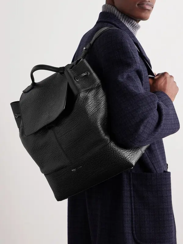 METIER Glide Full-grain Leather Backpack - Black