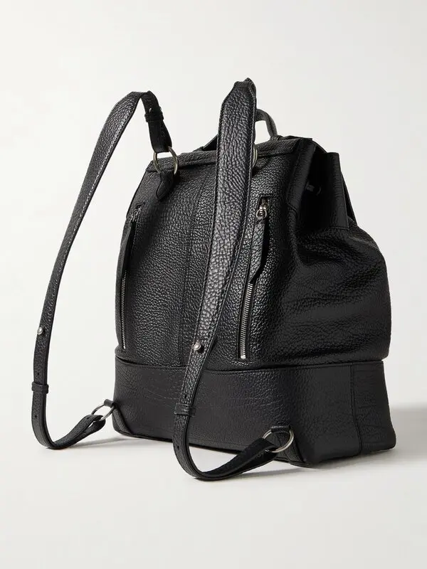 METIER Glide Full-grain Leather Backpack - Black