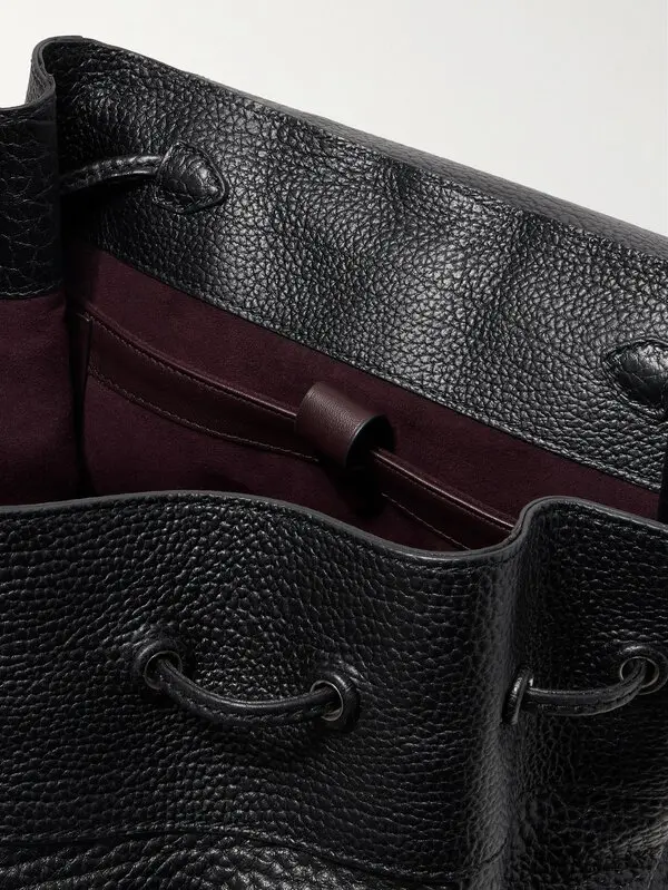 METIER Glide Full-grain Leather Backpack - Black
