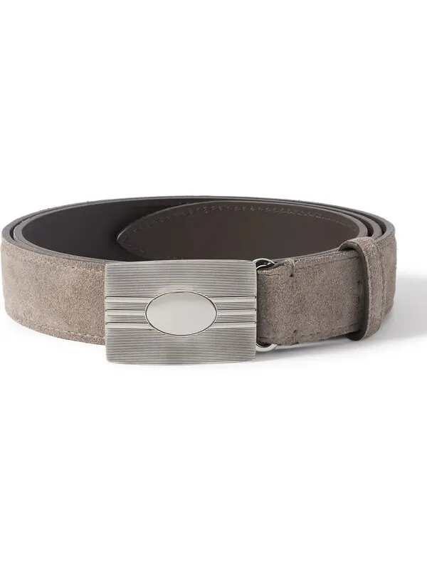 Brunello Cucinelli 2.5cm Suede Belt - Gray