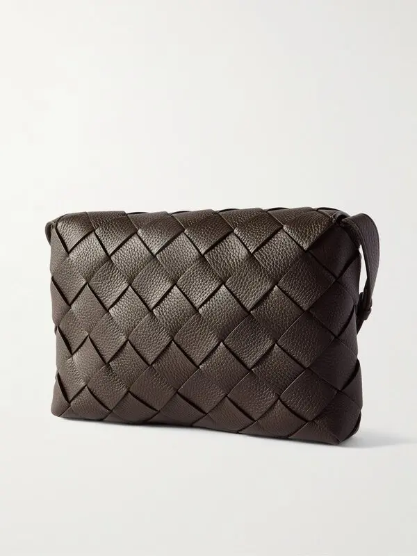 Bottega Veneta Large Diago Intrecciato Full-grain Leather Messenger Bag - Brown