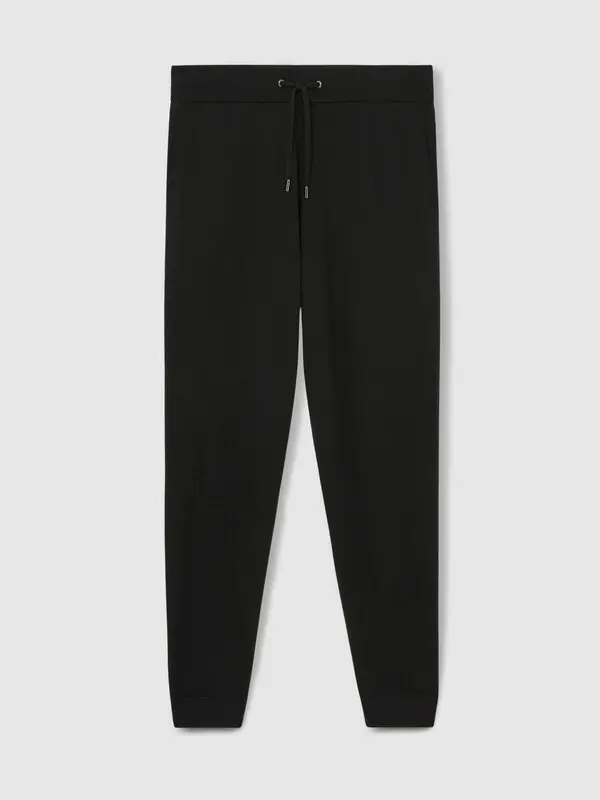 REISS Billings Merino-blend Stretch Joggers - Black