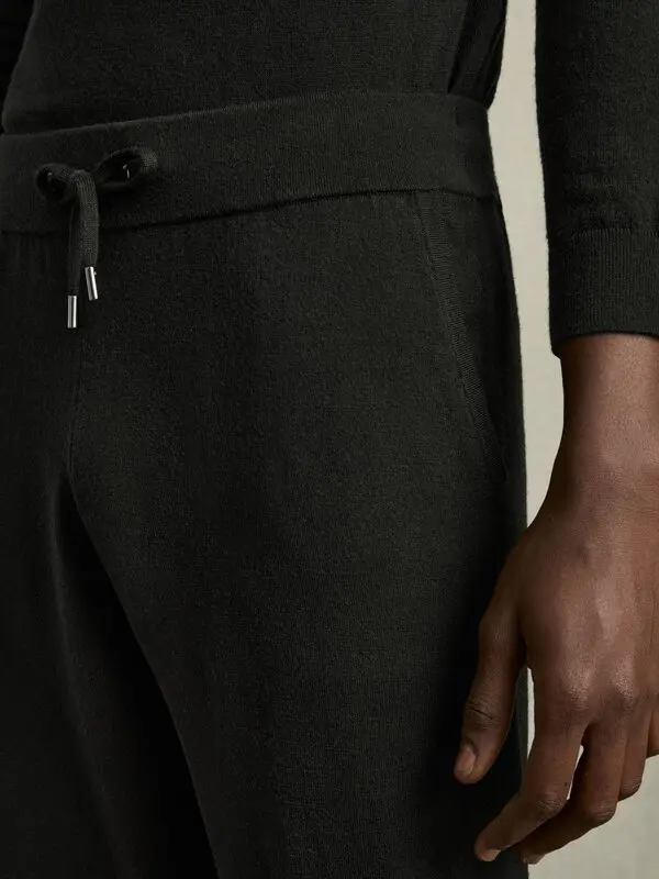REISS Billings Merino-blend Stretch Joggers - Black