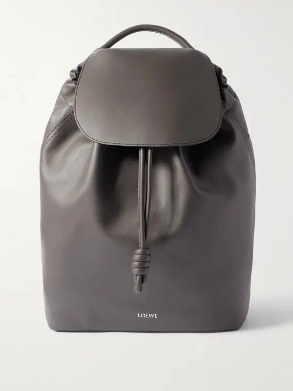 Loewe Flamenco Leather Backpack - Gray