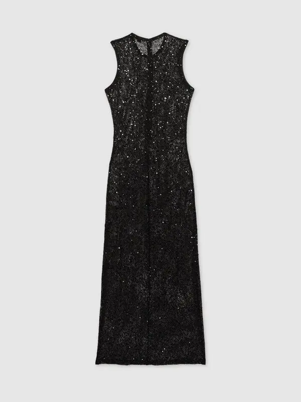 white christmas dresses Maxi Crochet Cover-Up Dress - Black Multi main image 0