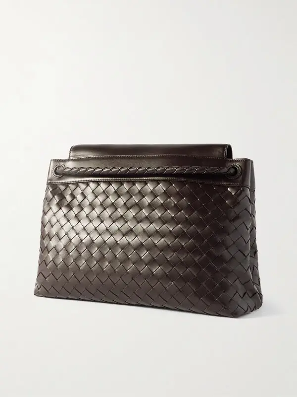 Bottega Veneta Andiamo Intrecciato Leather Messenger Bag