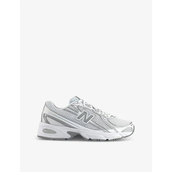 NEW BALANCE 740 V2 Logo-embroidered Mesh Low-top Trainers - White Metallic