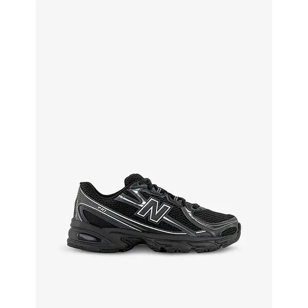 NEW BALANCE 740 V2 Logo-embroidered Low-top Trainers - Black Metallic