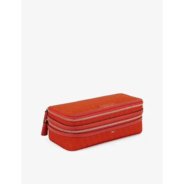 ANYA HINDMARCH Logo-jacquard Nylon Pouch - Burnt Sienna