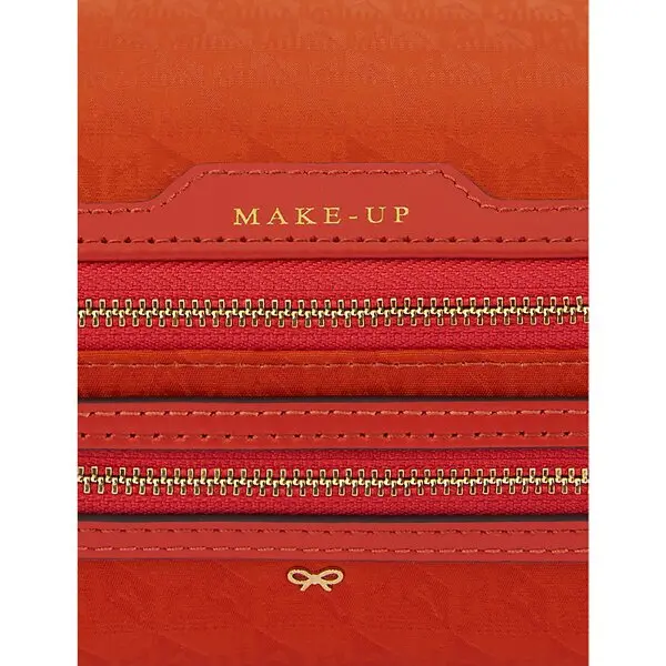 ANYA HINDMARCH Logo-jacquard Nylon Pouch - Burnt Sienna