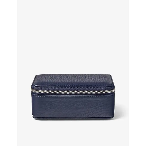 ASPINAL OF LONDON Logo-print Leather Jewellery Case - Navy