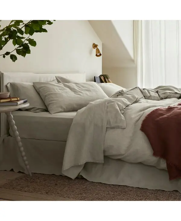 PIGLET IN BED Linen Blend Duvet Cover - Oatmeal