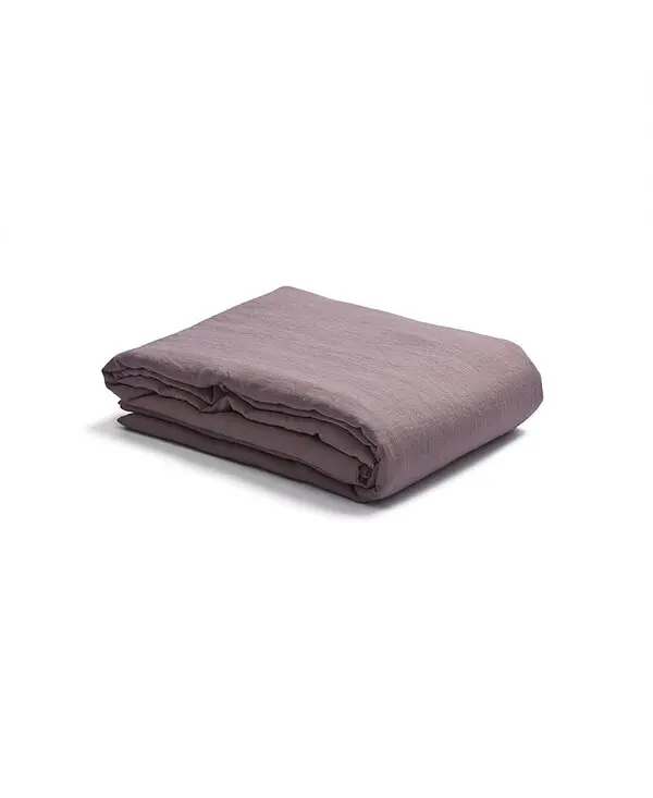PIGLET IN BED Linen Blend Flat Sheet - Elderberry