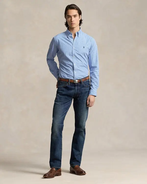 Polo Ralph Lauren Cotton Poplin Classic Fit Button Down Shirt - Blue