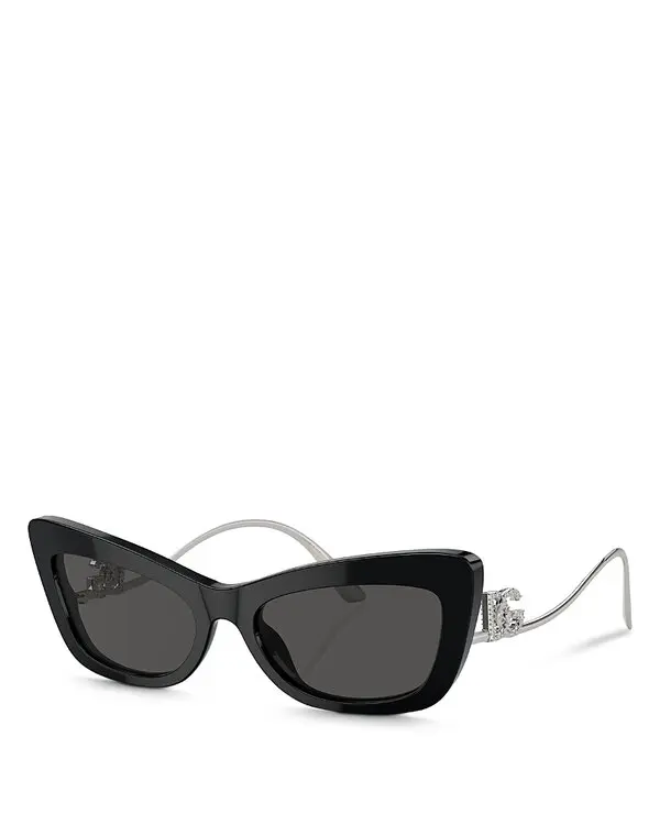 Dolce & Gabbana Dg4467b Prescription Compatible Cat Eye Sunglasses - Black