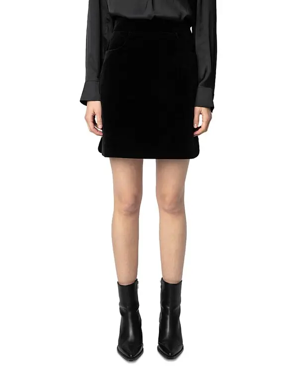 Zadig&Voltaire Jinette Velvet Mini Skirt