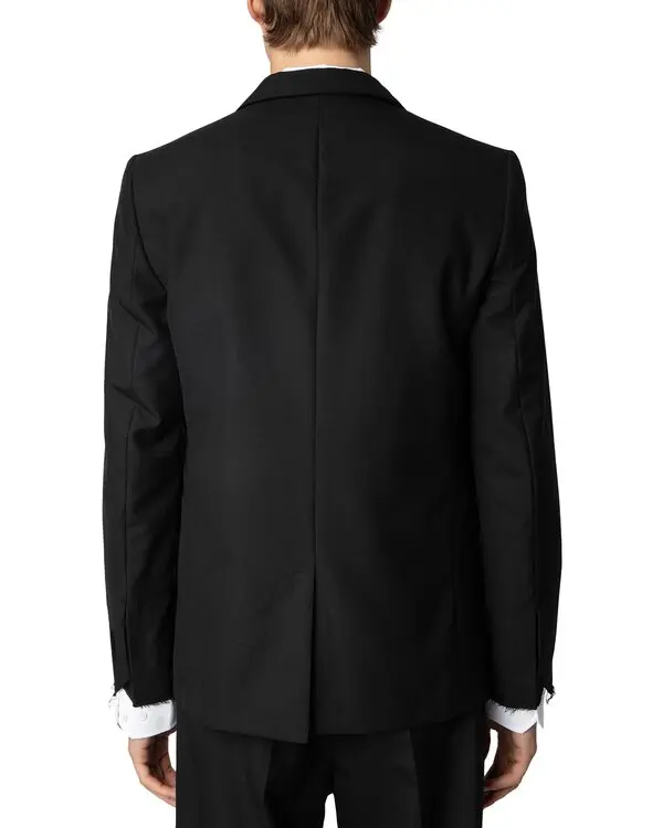 Zadig&Voltaire Vanilleh Raw Edges Straight Cut Blazer - Noir