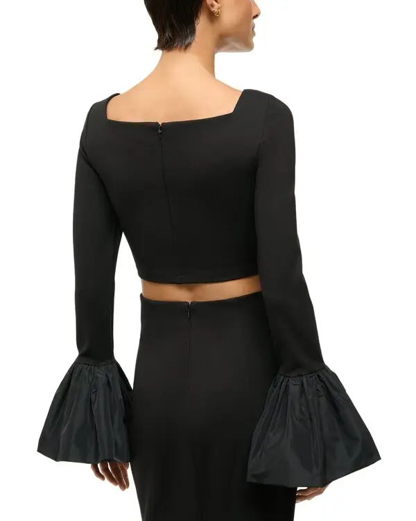 Staud Paige Bell Sleeve Top - Black