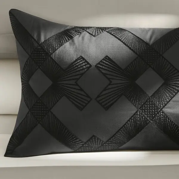 BOLL & BRANCH Reserve Moderne Embroidered Lumbar Pillow With Insert