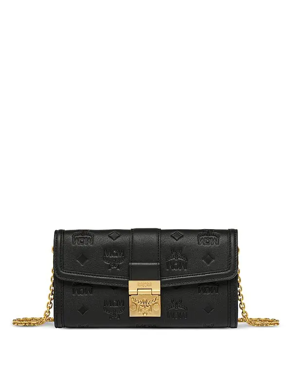 Mcm Tracy Embossed Leather Woc Bag - Black