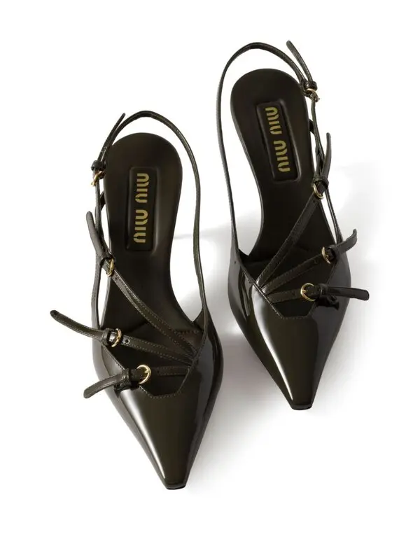 Miu Miu 55mm Leather Slingback Pumps