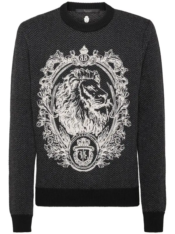 BILLIONAIRE Lion-embroidered Jumper