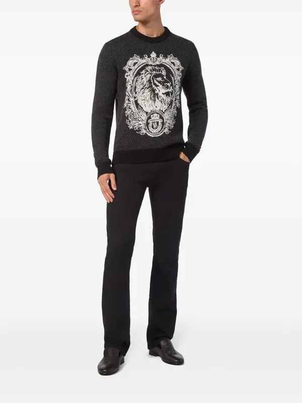 BILLIONAIRE Lion-embroidered Jumper