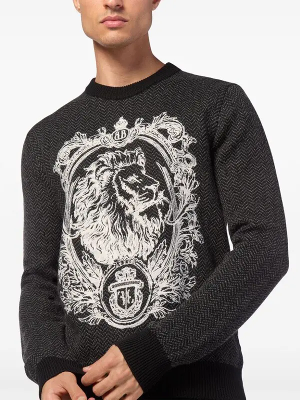 BILLIONAIRE Lion-embroidered Jumper