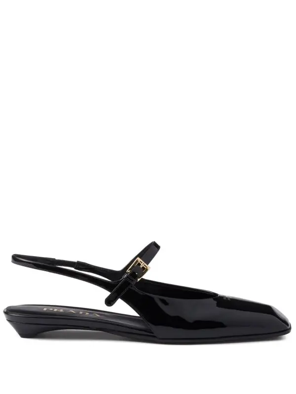 Prada Leather Slingback Ballerina Shoes