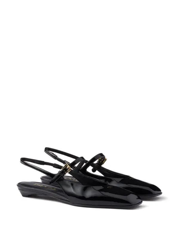 Prada Leather Slingback Ballerina Shoes