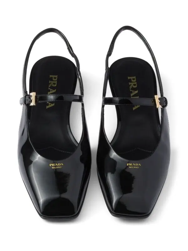 Prada Leather Slingback Ballerina Shoes
