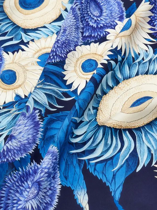 FERRAGAMO Sunflower Print Silk Scarf