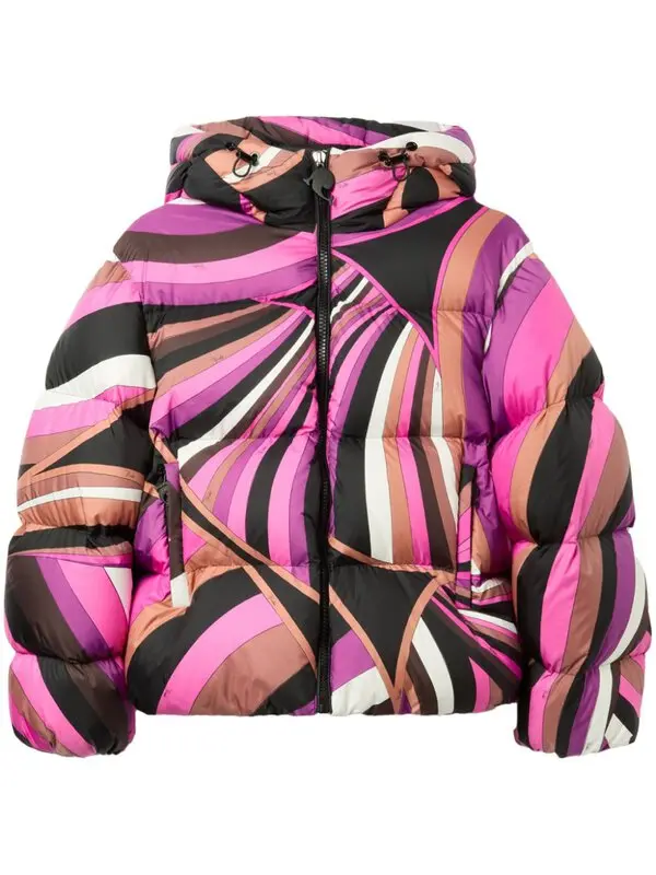 Emilio Pucci Iride-print Puffer Jacket - Pink
