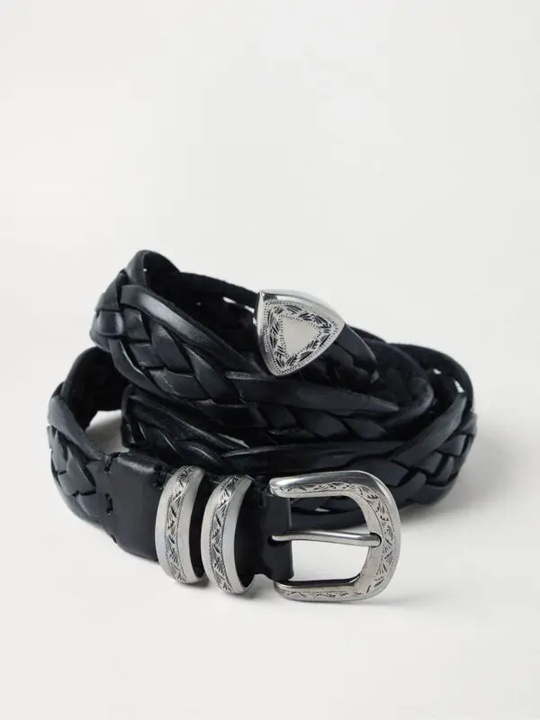 Brunello Cucinelli Braided Leather Belt - Black