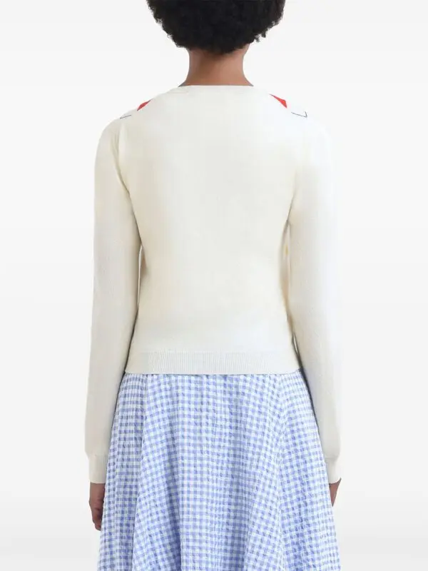 Marni Diamond-pattern Cardigan - White