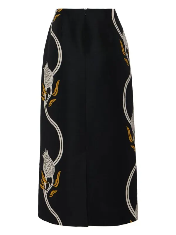 La DoubleJ Floral Embroidered Pencil Skirt