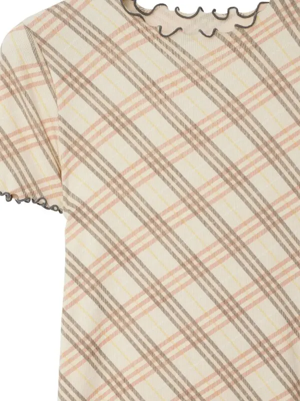 Burberry Check Knit T-shirt - Neutrals