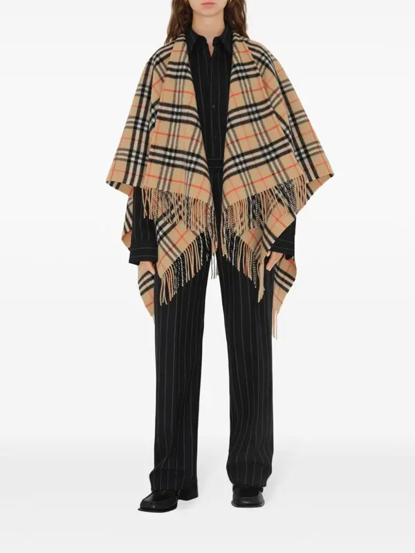 Burberry Check Cape - Neutrals