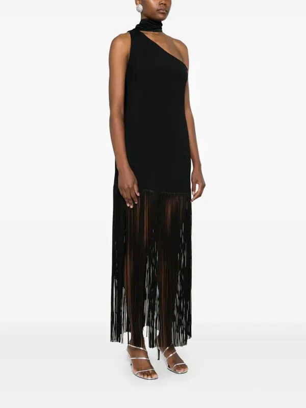 TALLER MARMO Asymmetric Fringed Dress