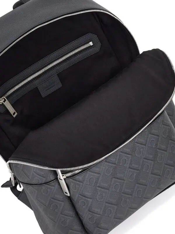 FERRAGAMO Embossed Gancini Backpack - Grey