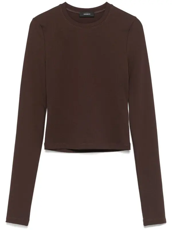 Wardrobe.NYC Cropped T-shirt - Brown