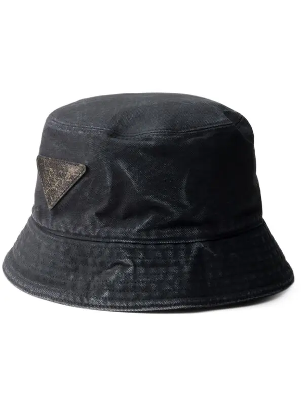 Prada Cotton Bucket Hat - Black | Editorialist display picture 1