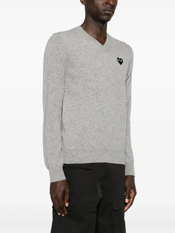 Play Comme Des Garcon Mélange-effect Wool Jumper - Grey